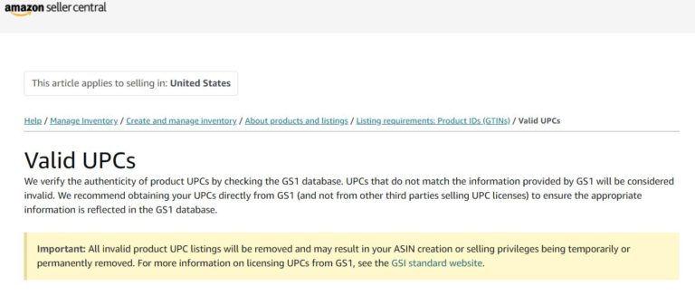 Amazon's UPC Barcode Policy Explanation - Bar Code Graphics