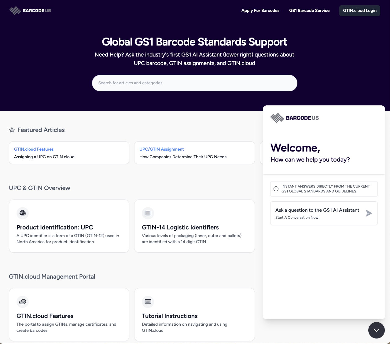 New for 2025: AI Powered GS1 Support Help Desk - Bar Code Graphics